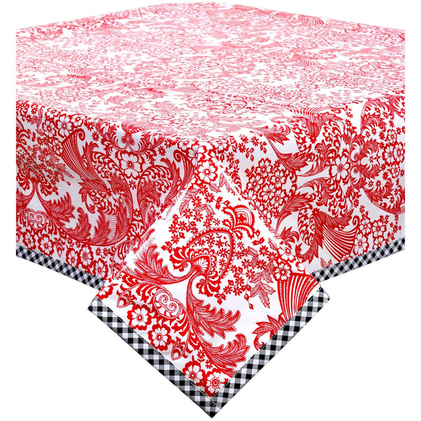 4th of July Tablecloths - Toile Red Oilcloth Tablecloths | FS ...