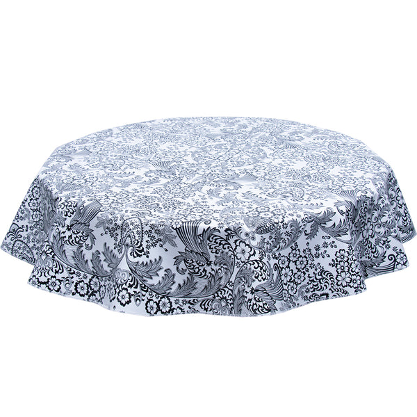Round Toile Black Oilcloth Tablecloth – Freckled Sage